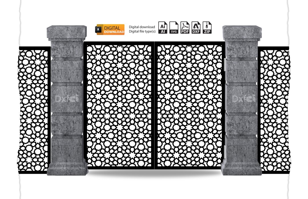 Digital Gate Grill Panel | DXF, SVG, AI Files | Partition Wall Divider ...