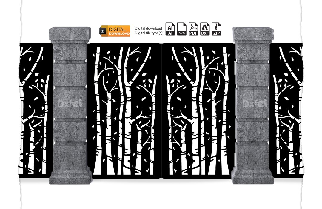 Dijital Kapı Izgara Paneli | DXF, SVG, AI Dosyaları | Lazer Kesim için ...